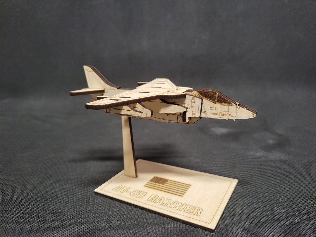 Harrier Jet Wood Model Kit - Etsy