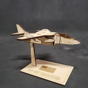 Harrier Jet Wood Model Kit - Etsy