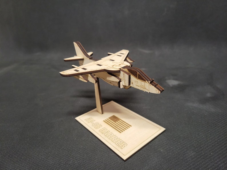 Harrier Jet Wood Model Kit - Etsy
