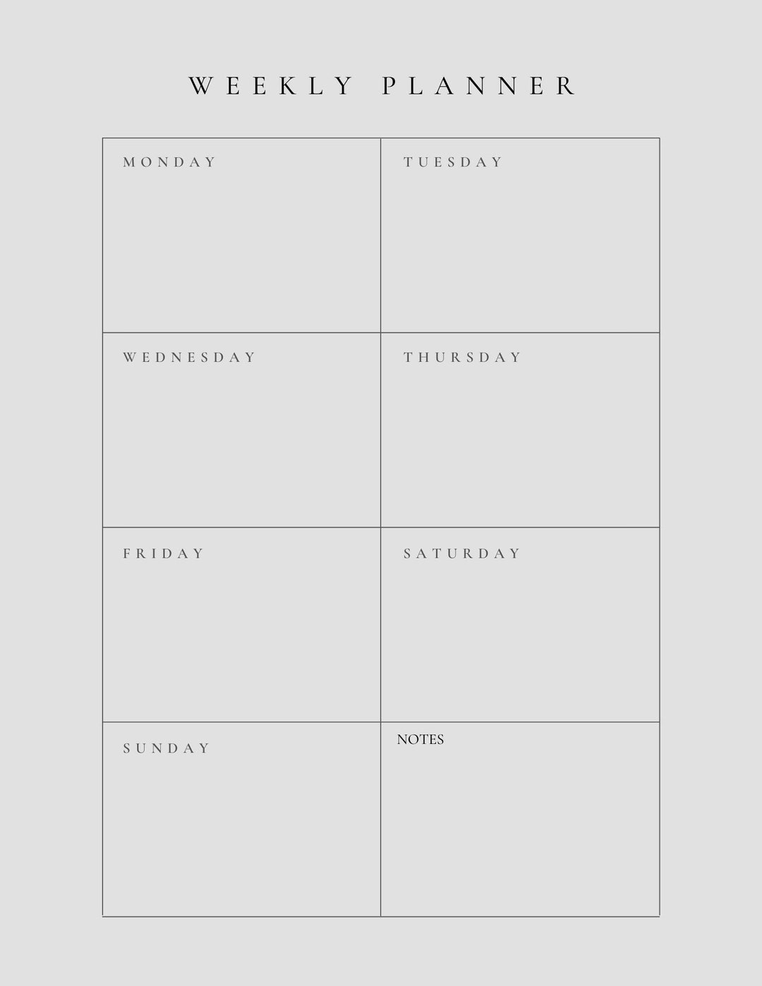 Basic Weekly Planner - Etsy