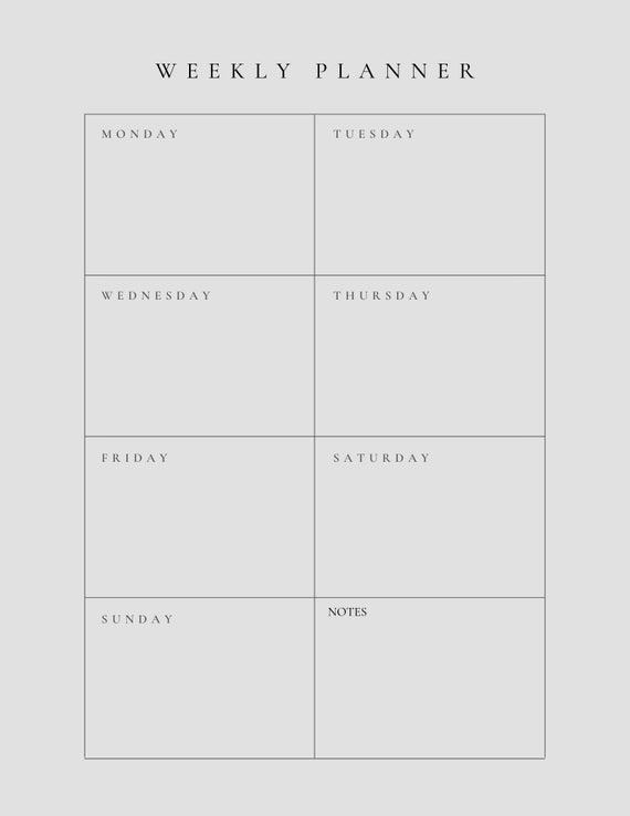 Basic Weekly Planner - Etsy