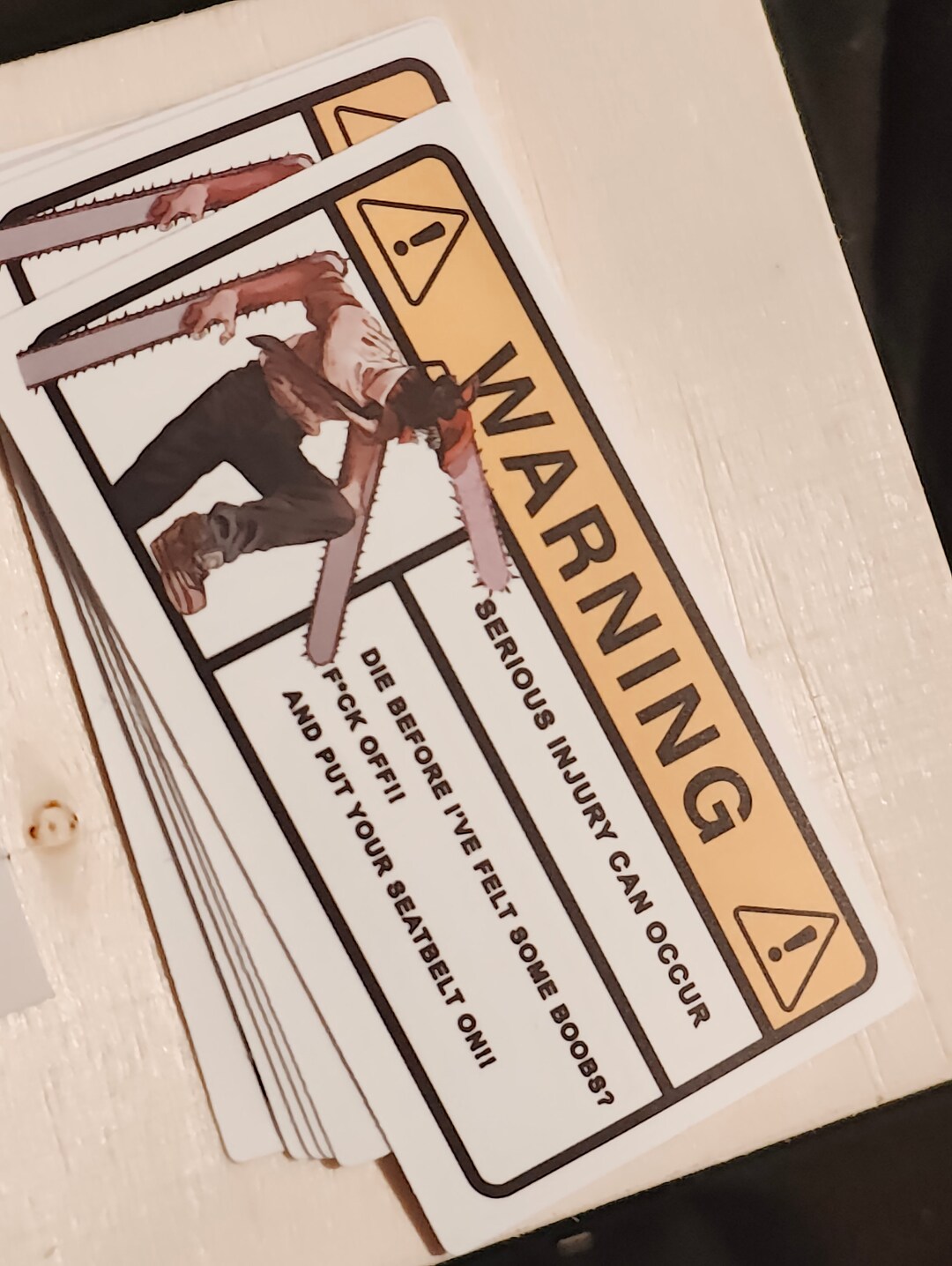 Small Anime Visor Warning Stickers - Etsy
