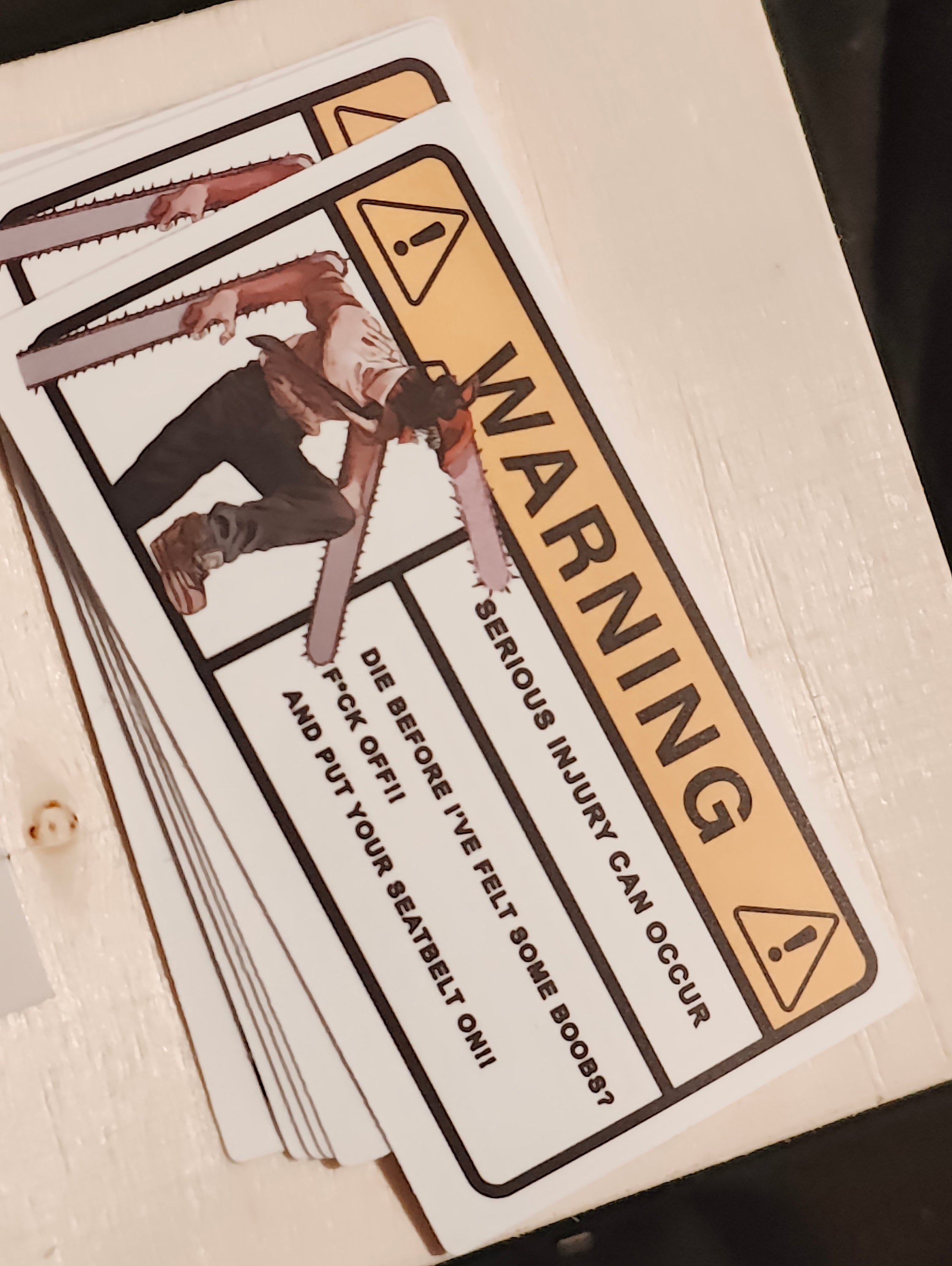 Small Anime Visor Warning Stickers - Etsy