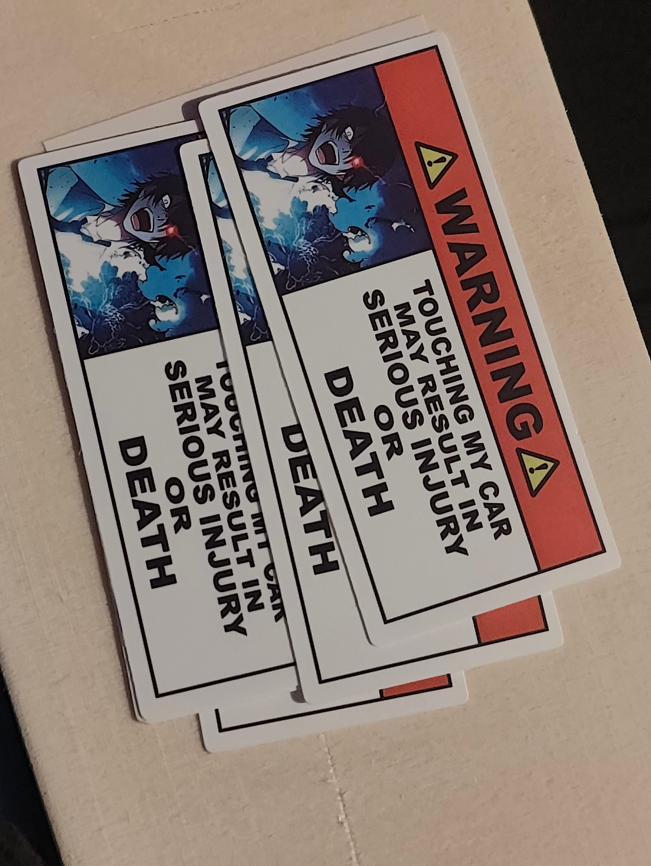Small Anime Visor Warning Stickers - Etsy