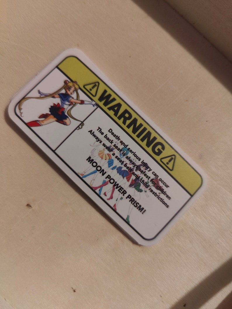 Female Anime Small Visor Warning Stickers - Etsy