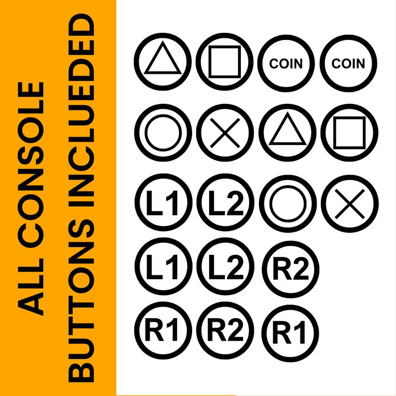 Retro Arcade Game Controller Button Labels Printable Set of 70 - Etsy