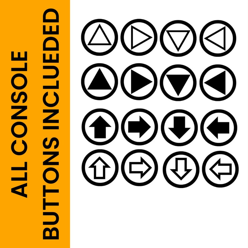 Retro Arcade Game Controller Button Labels Printable Set of 70 - Etsy