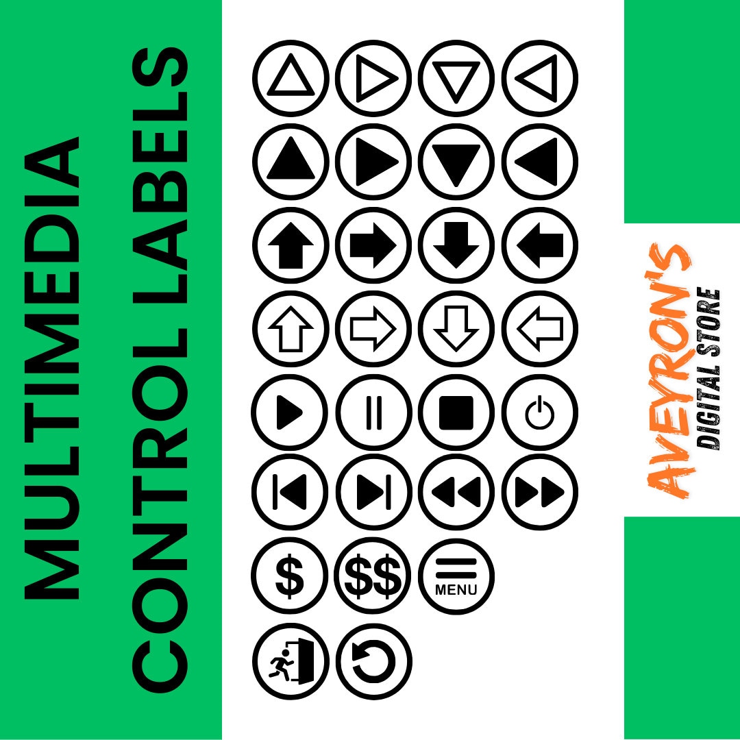 Retro Arcade Game Controller Button Labels Printable - DIGITAL Set of ...