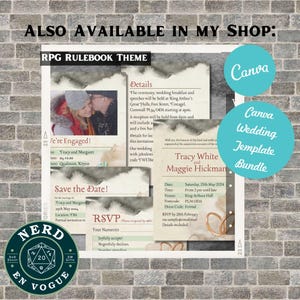 Dnd Wedding Invitation Canva Template, RPG Rulebook-themed Fantasy ...
