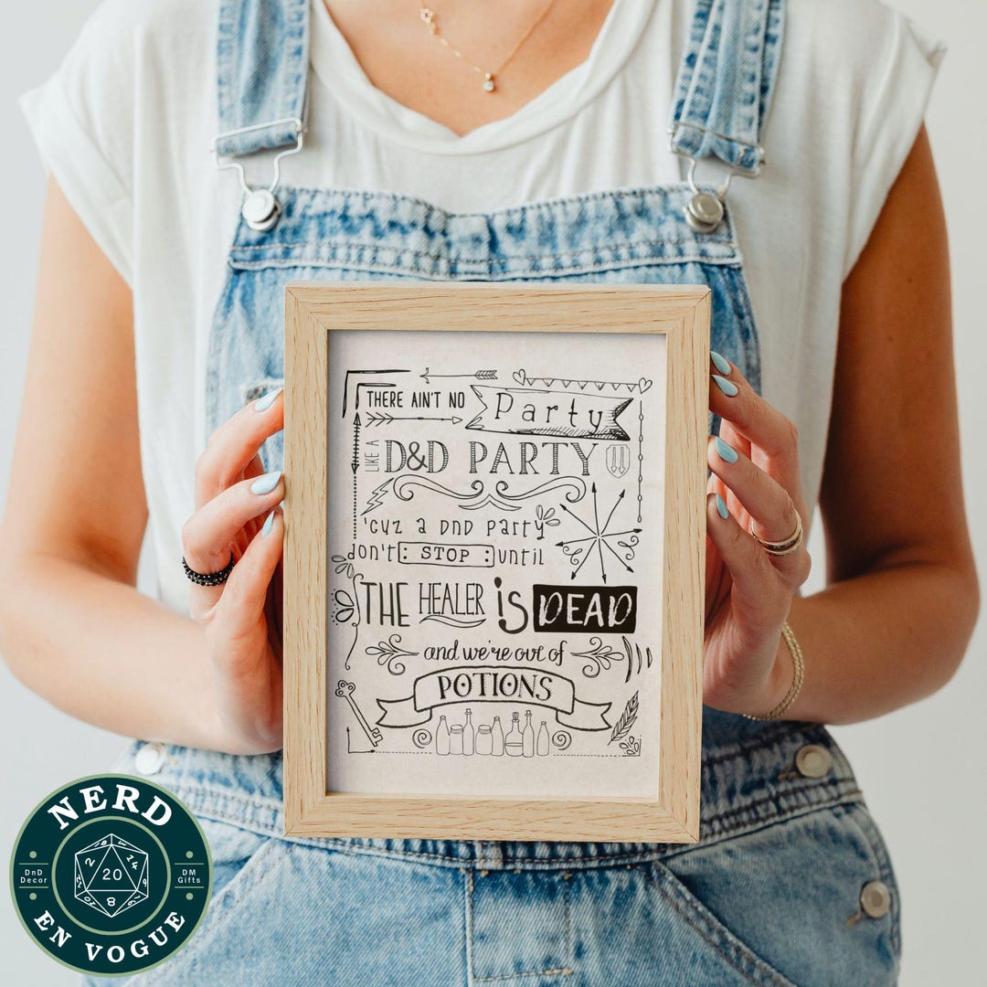 Ain't No Party Dnd Poster for Best DM Gift, Dnd Themed Decor, Dnd Desk ...