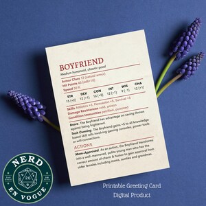 Boyfriend Stat Block Dnd Card, Dungeons and Dragons Boyfriend ...