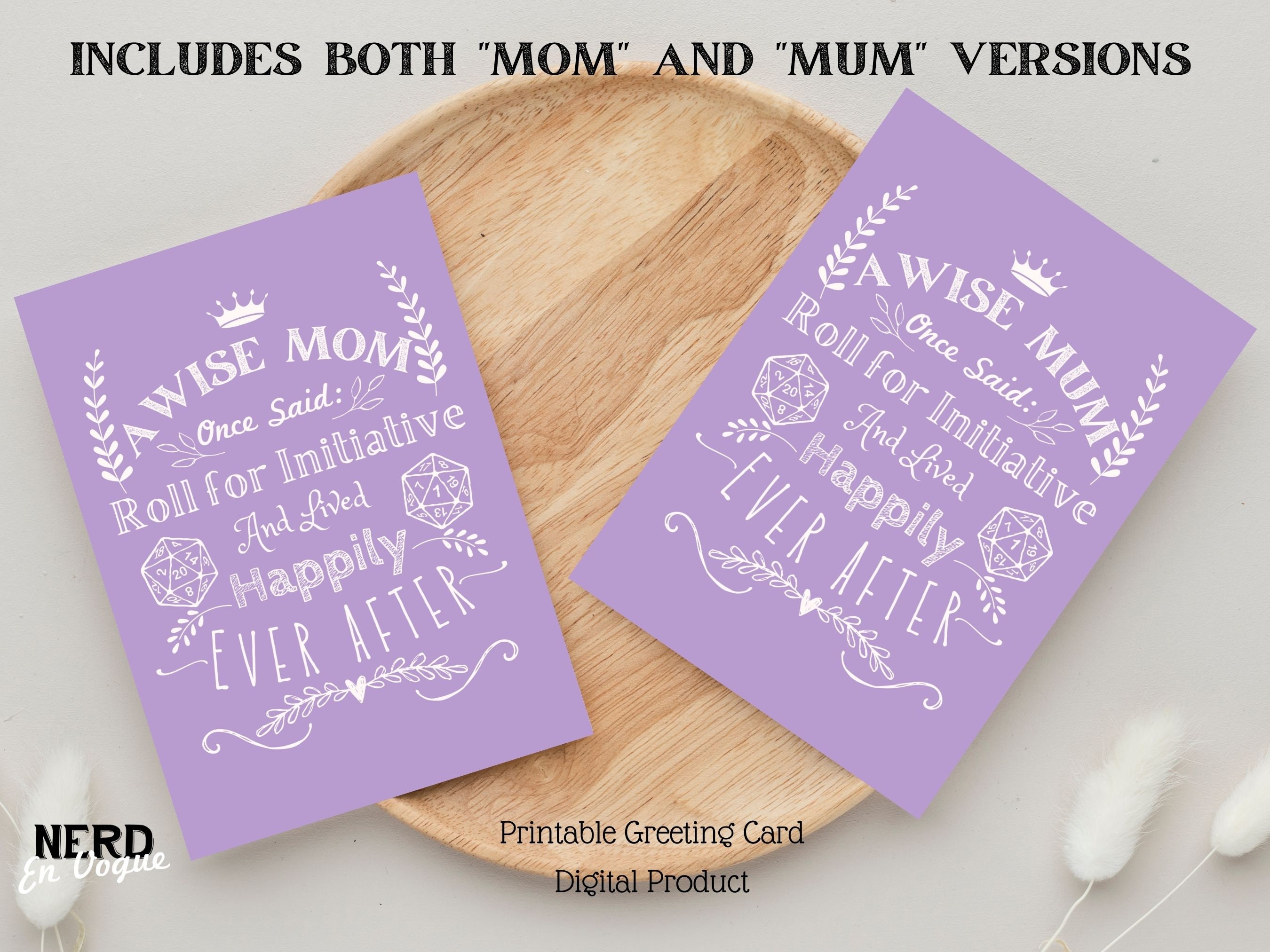 Dnd Mothers Day Card for Dungeons and Dragons, Players Gift for D&D Mom ...