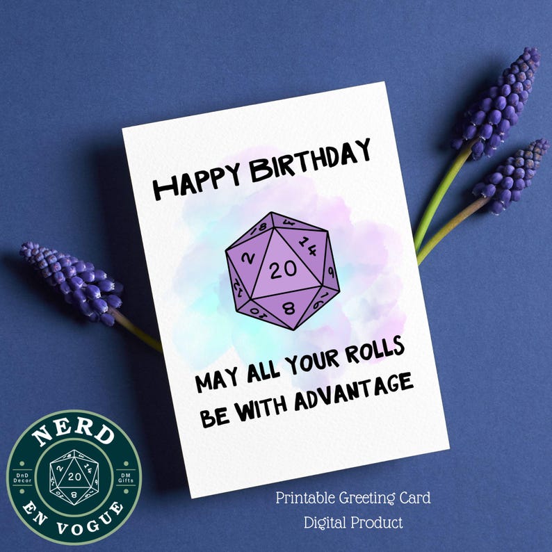 Dnd Birthday Card for Dungeons and Dragons Players, Digital D&D ...