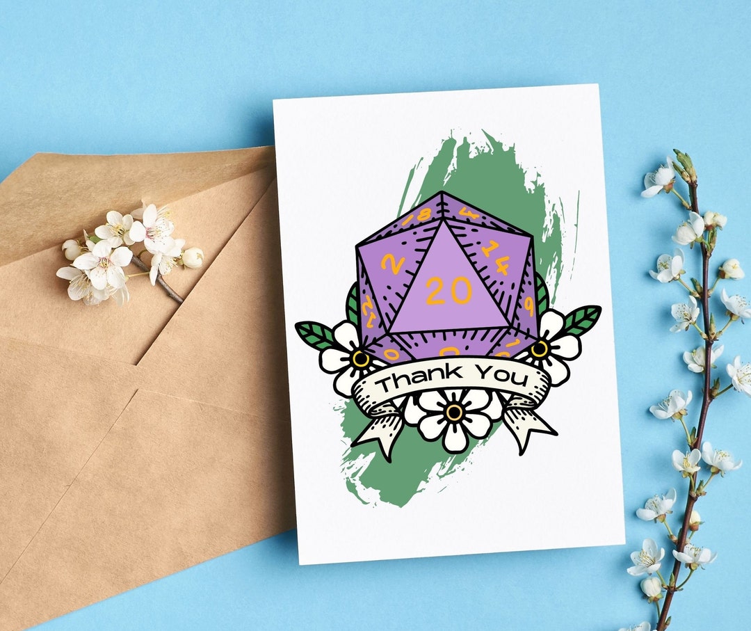 Dnd Thank You Card for Dungeon Master Gift, Dungeons and Dragons, Dnd ...