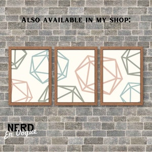 Dnd Nursery Decor Set of 3 D20 Prints, Triptych Wall Art Bundle, Dnd ...