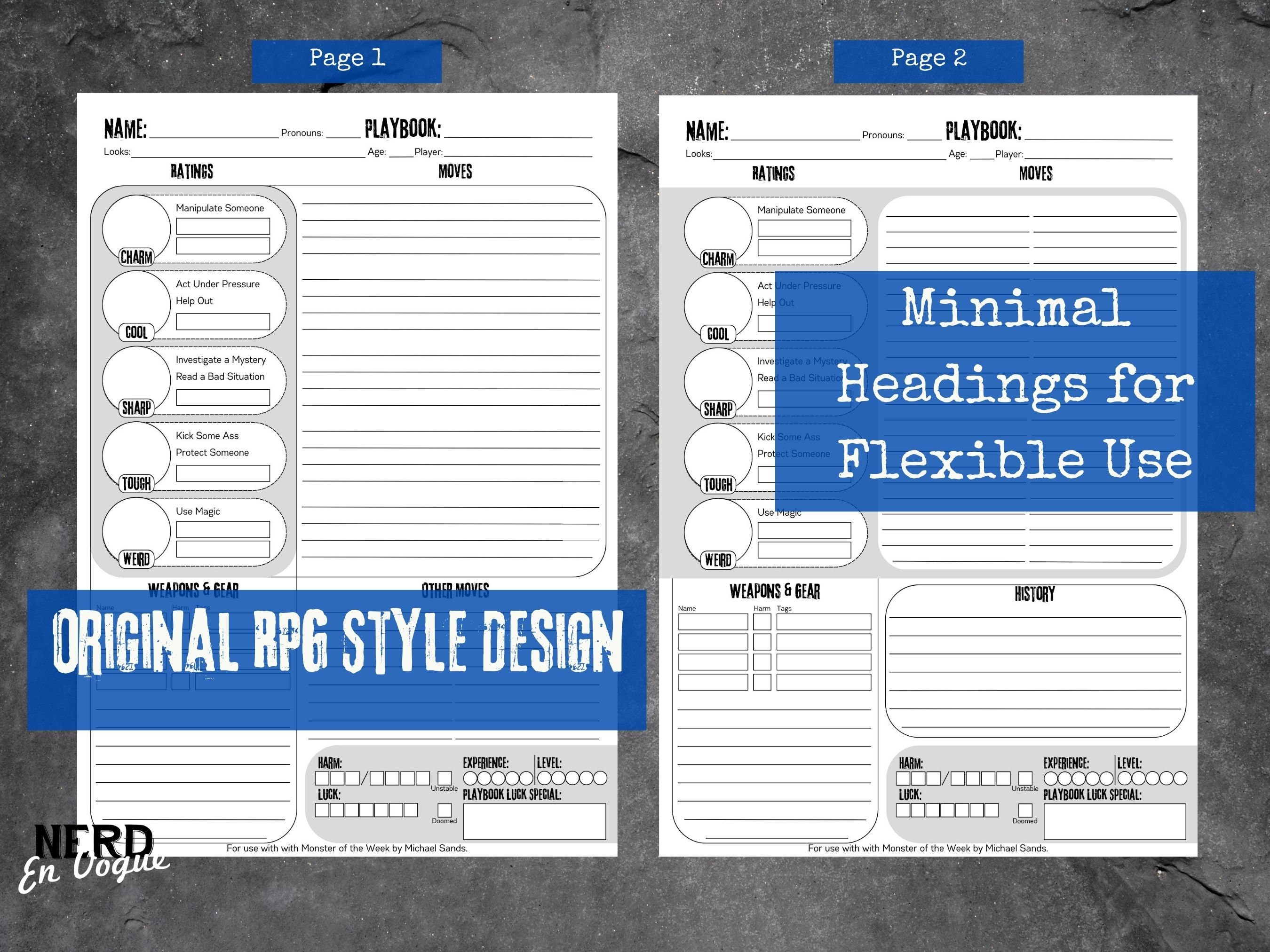 Monster of the Week Character Sheet for the RPG MOTW Hunter - Etsy UK