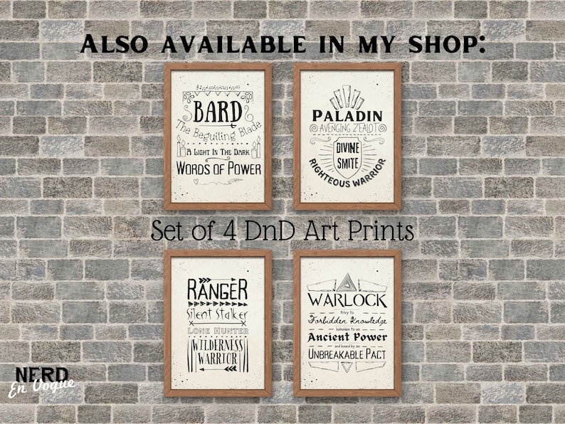 Dnd Poster for Dnd Rogue Class, Dnd Player Gift for DM Ideas, Printable ...