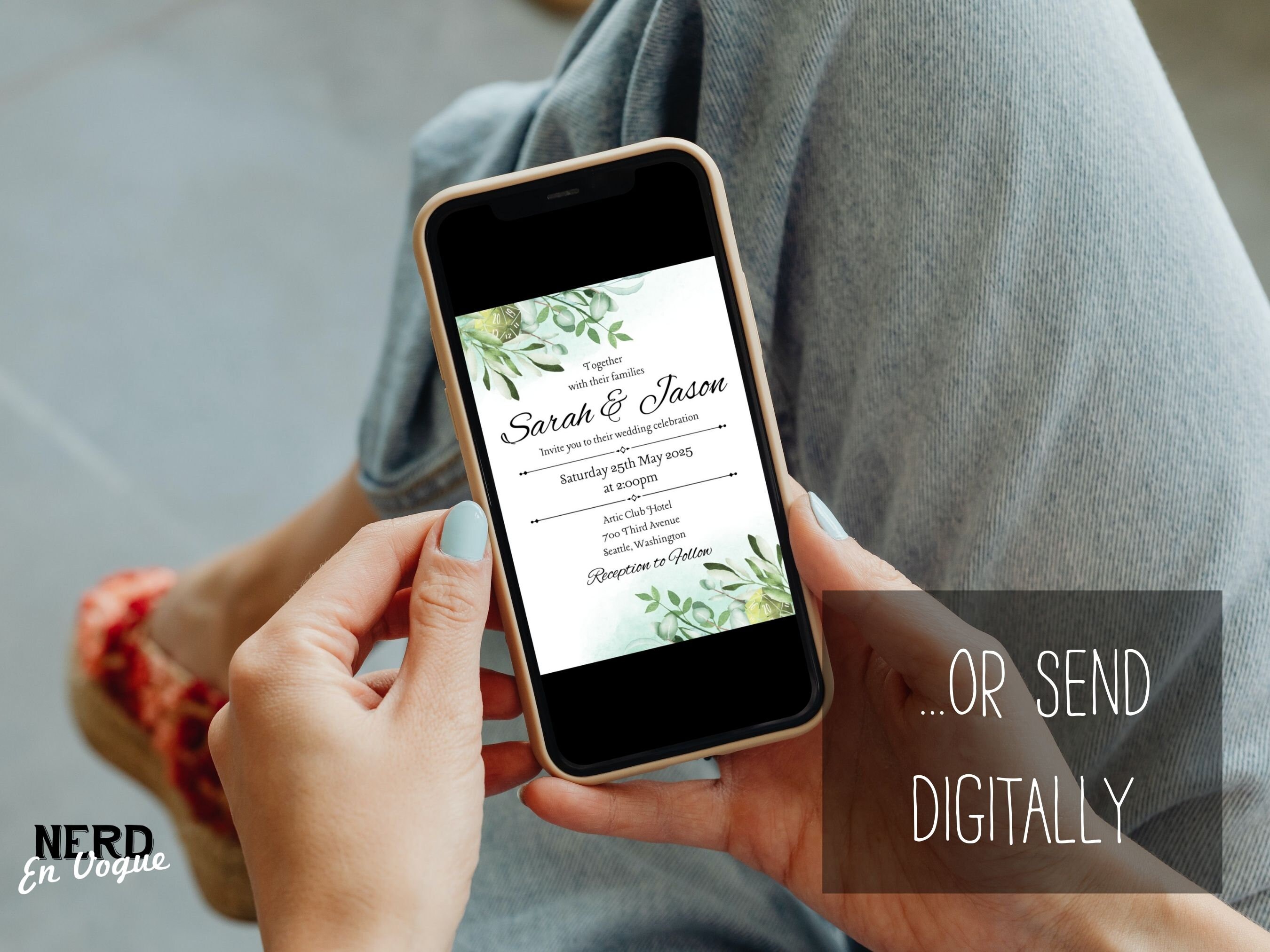 Dnd Wedding Invitation Canva Template Greenery D20 Role - Etsy UK