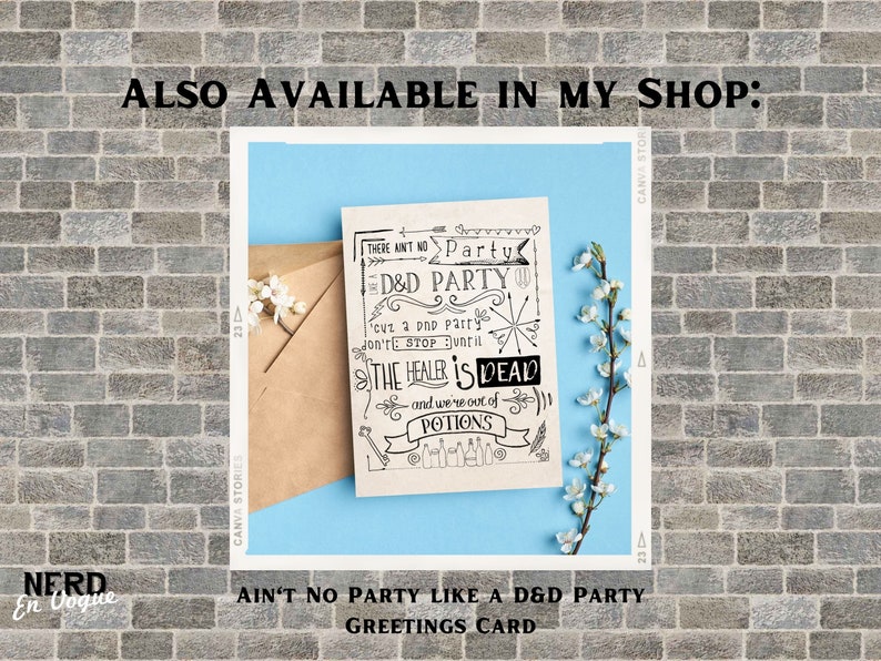 Dnd Thank You Card for Dungeon Master Gift, Dungeons and Dragons, Dnd ...