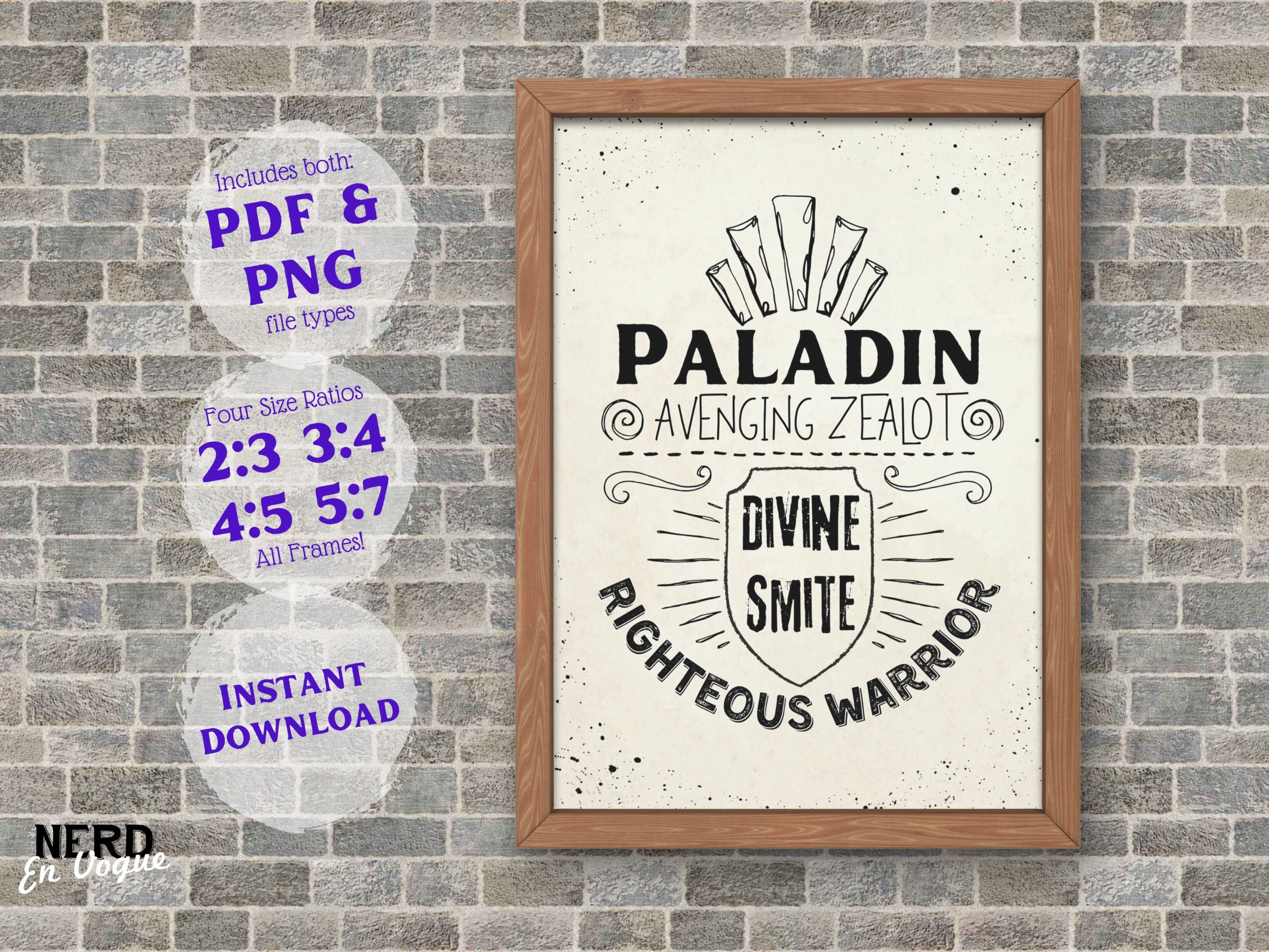 Dnd Poster for Dnd Paladin Class for Dnd Player Gift Dungeon - Etsy