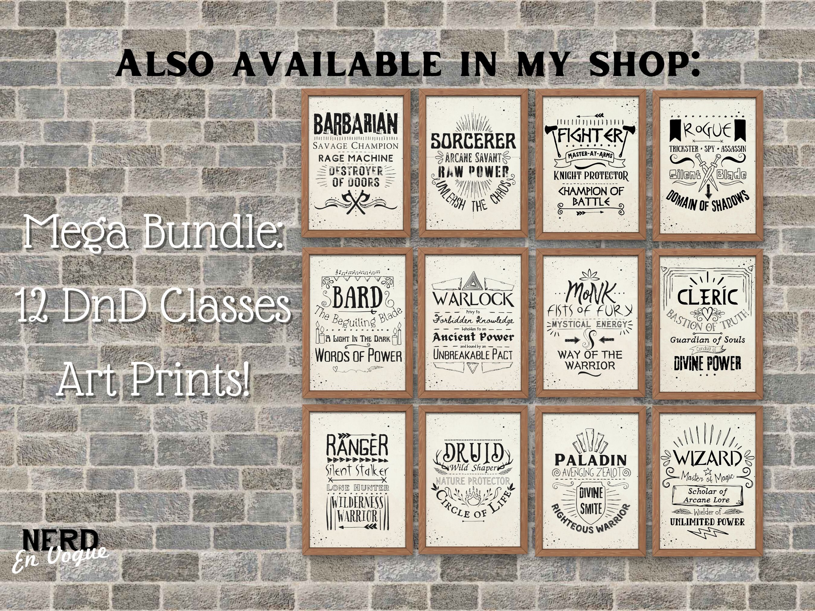 Dnd Poster for Dnd Monk Class, Dnd Player Gift for Dungeon Master Ideas ...