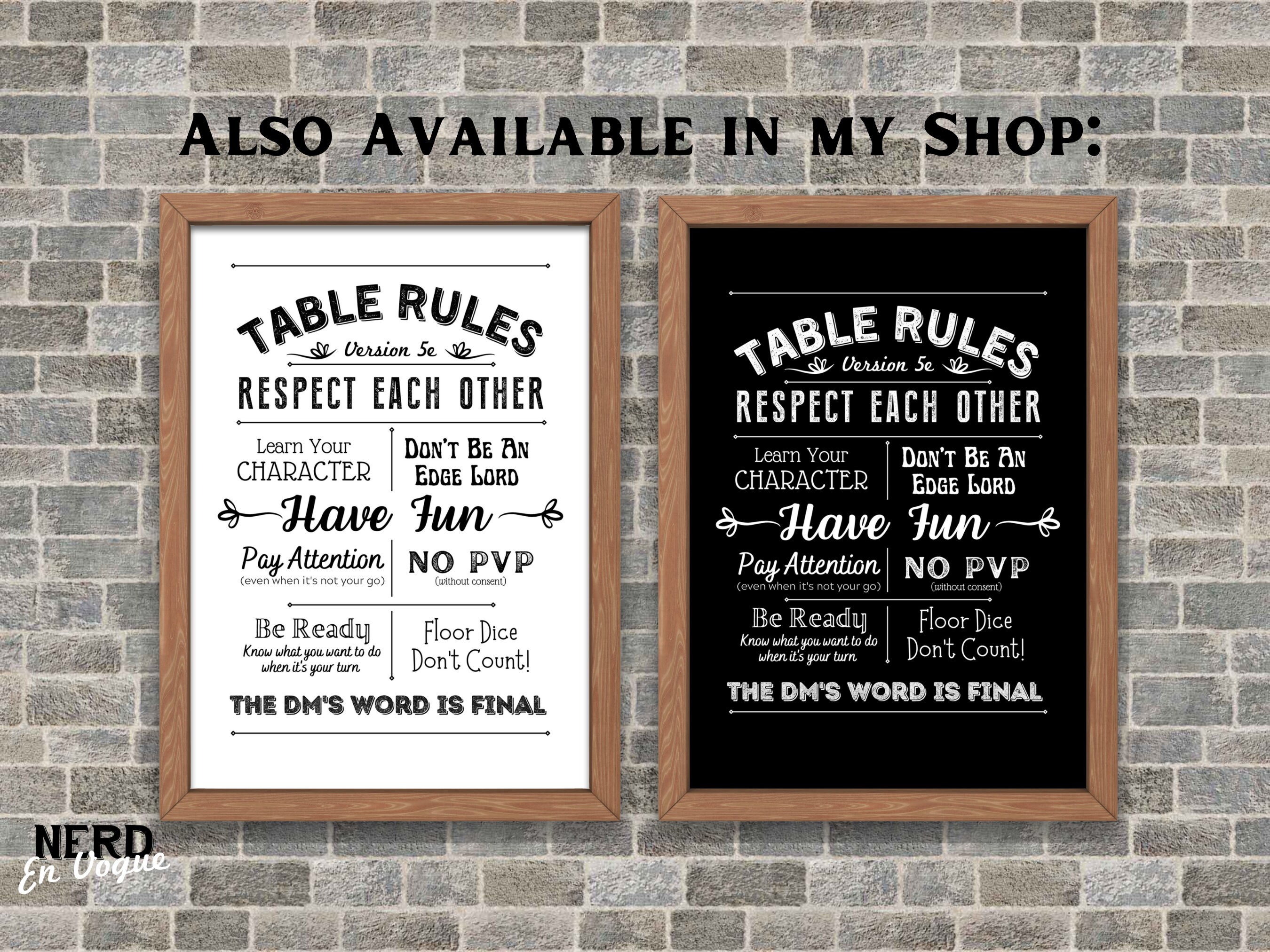Dnd Poster for DM Gift, Printable Dnd Room Decor, Nerd Wall Art for ...