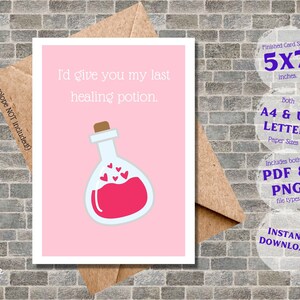 Printable Dnd Card for Dnd Valentine Card or D&D Player Gift, Dnd ...
