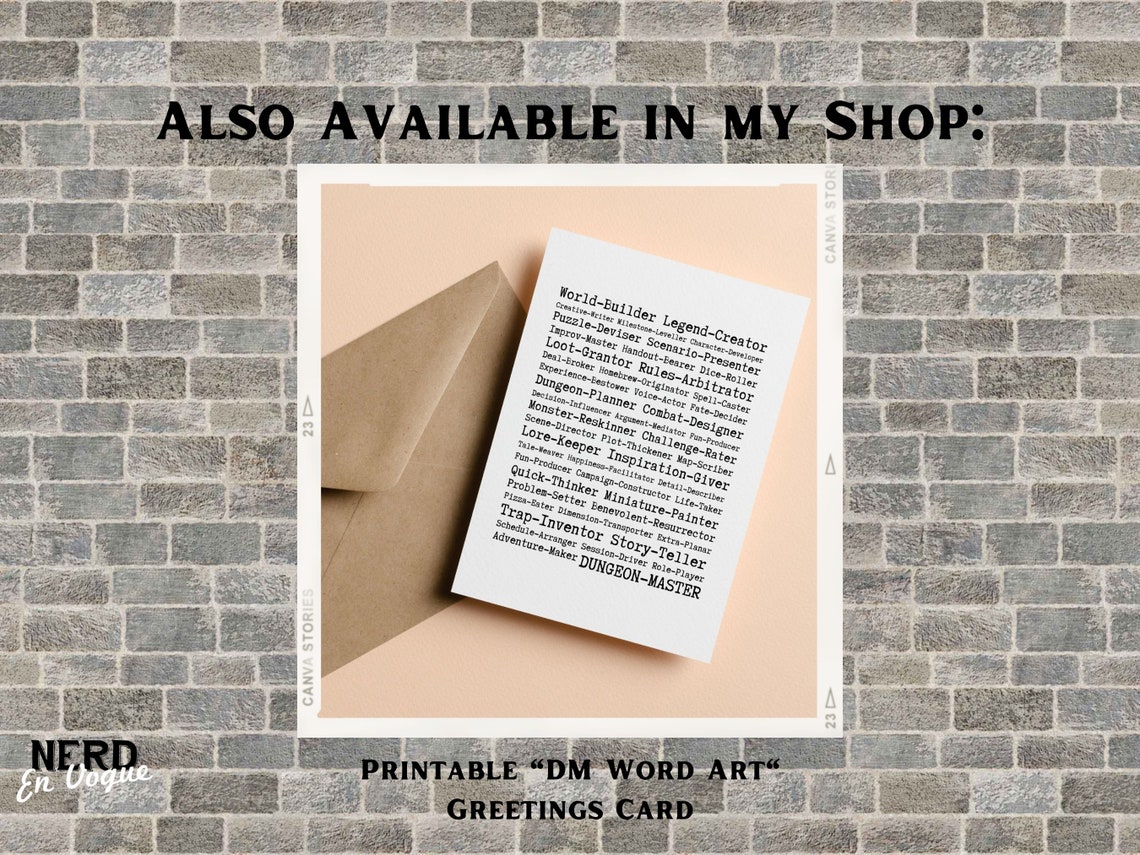 Printable Dnd Card for Dnd Valentine Card or D&D Player Gift, Dnd ...