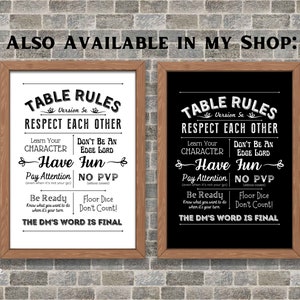 Dnd Poster for DM Gift Printable Dnd Room Decor Nerd Wall Art for ...