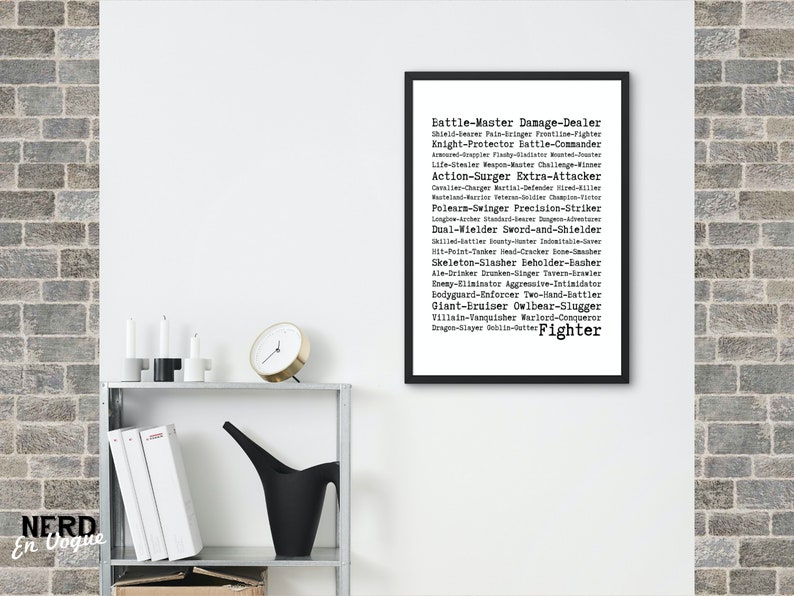 Dnd Poster of Fighter Class Dnd Player Gift Ideas Dungeon - Etsy