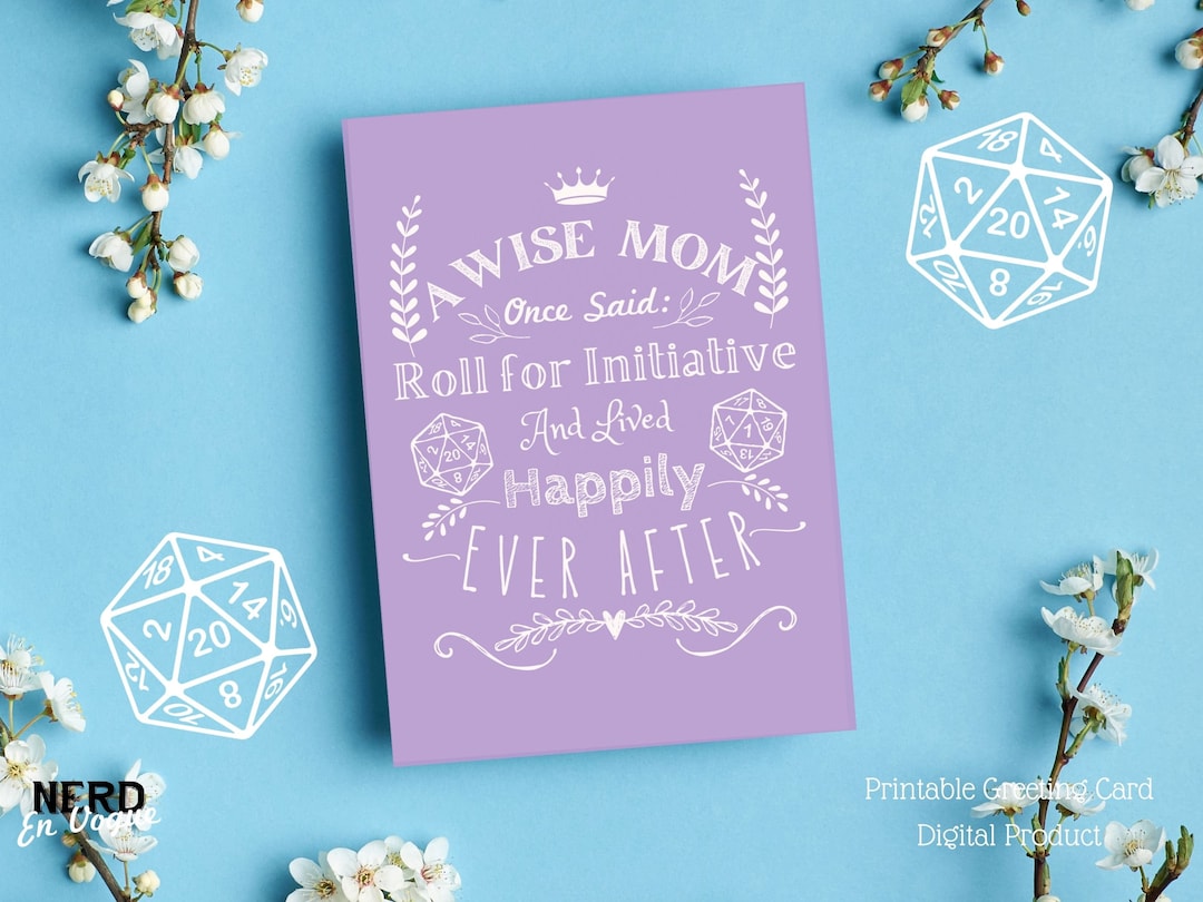 Dnd Mothers Day Card for Dungeons and Dragons, Players Gift for D&D Mom ...