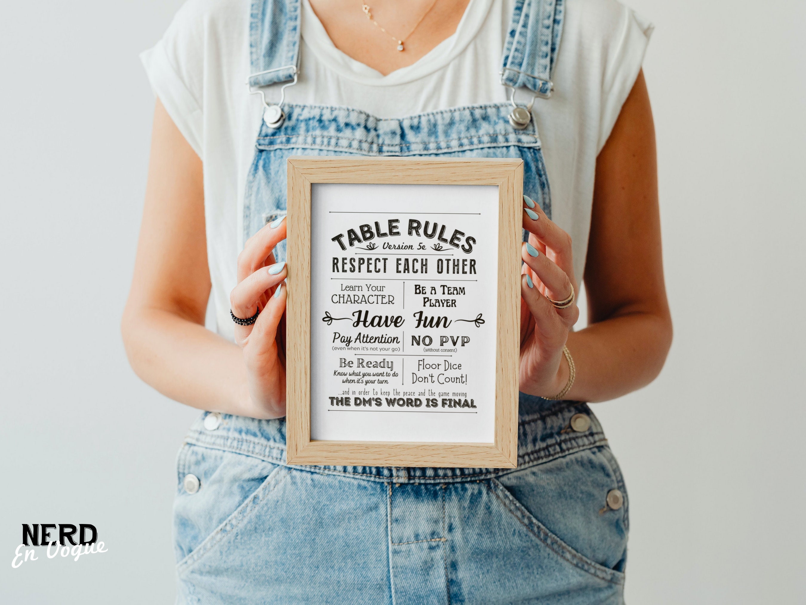 Dnd Rules Poster for DM Gift, Dnd Tavern Decor for Dungeons and Dragons ...