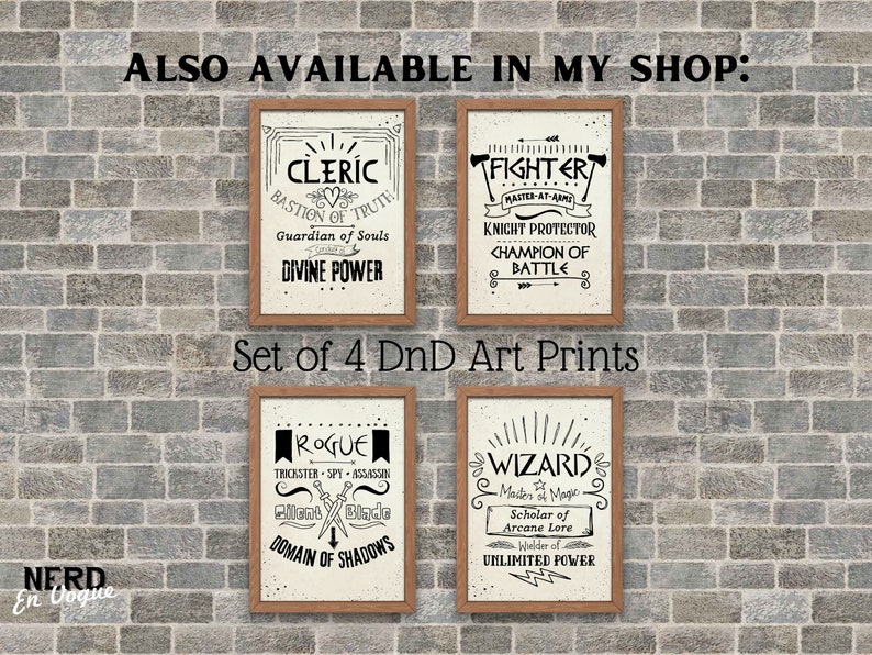 Dnd Poster for Dnd Wizard Class for Dnd Player Gift Dungeon - Etsy