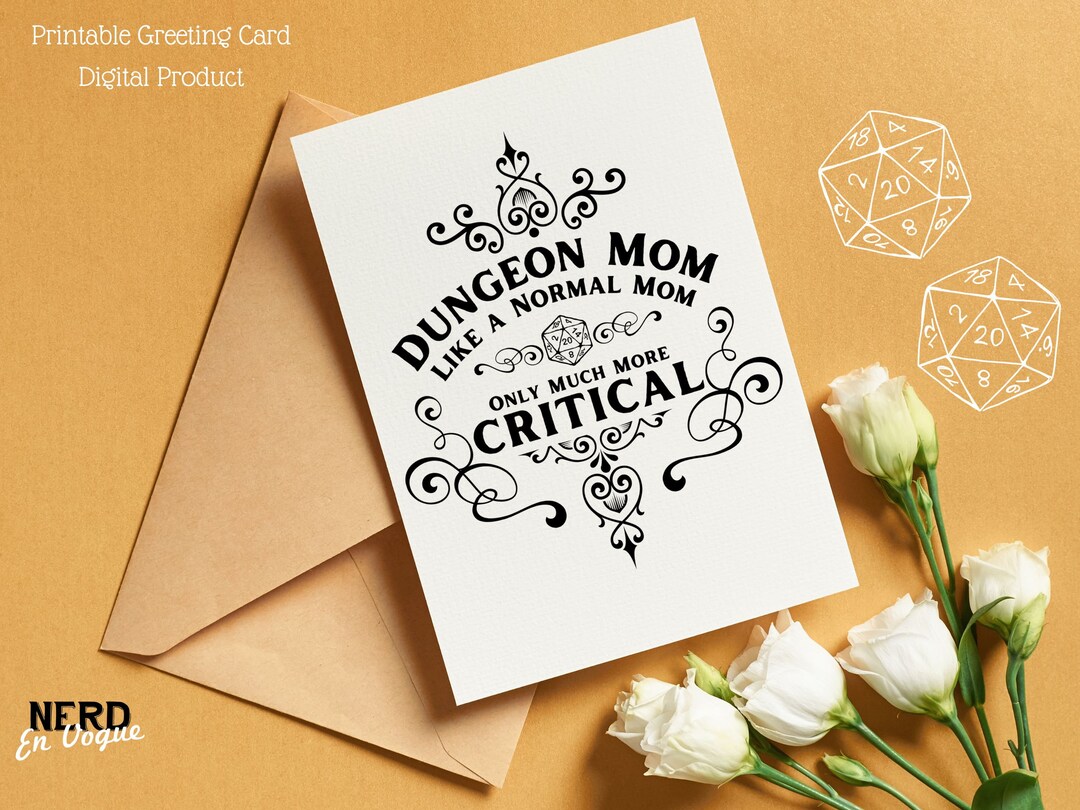 Dnd Mothers Day Card for Dungeons and Dragons Players Gift for D&D Mom ...