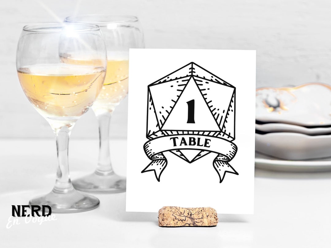 Dnd Wedding Table Numbers, Simple D20 Dice Gaming Event, RPG Wedding ...