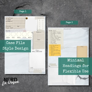 Monster of the Week Character Sheet, MOTW RPG Printables, Goodnotes ...