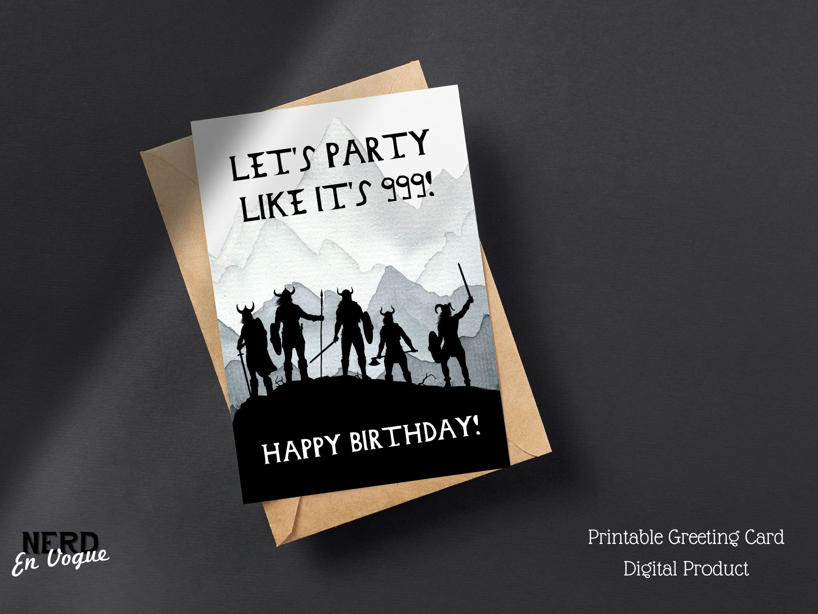 Printable Dnd Birthday Card for Dungeons and Dragons, Players Gift for ...