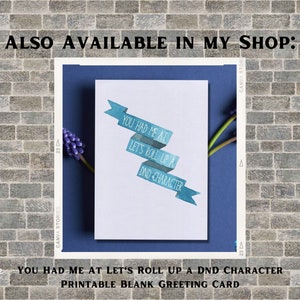 Printable Dnd Card for Dnd Valentine Card or D&D Player Gift, Dnd ...