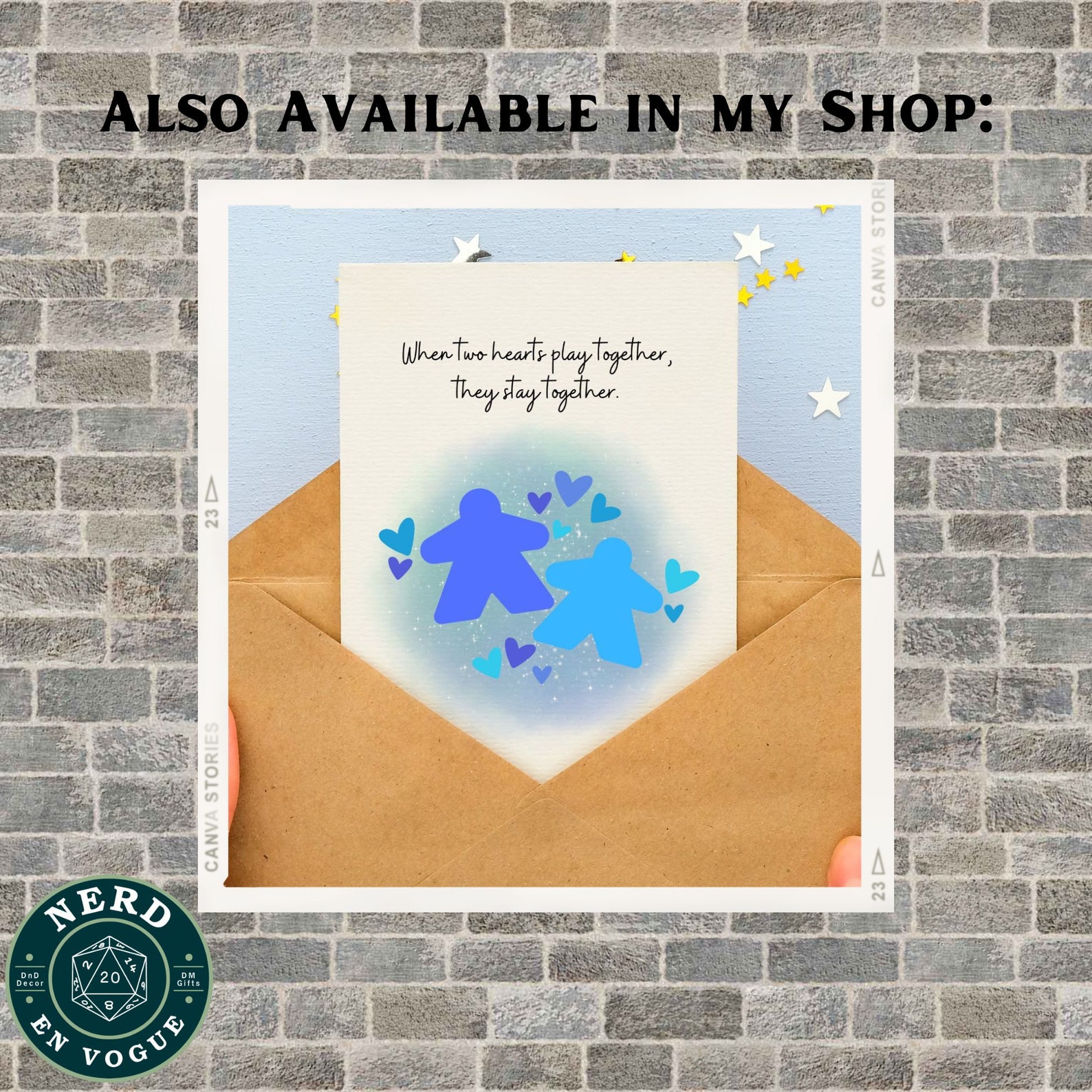 Meeple Greeting Card for a Board Game Birthday Card, Boardgamer Wedding ...
