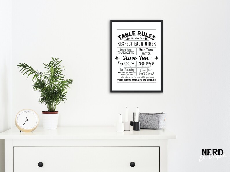 Dnd Rules Poster for DM Gift, Dnd Tavern Decor for Dungeons and Dragons ...