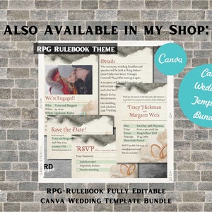 Dnd Wedding Invitation Canva Template, RPG Rulebook-themed Fantasy ...