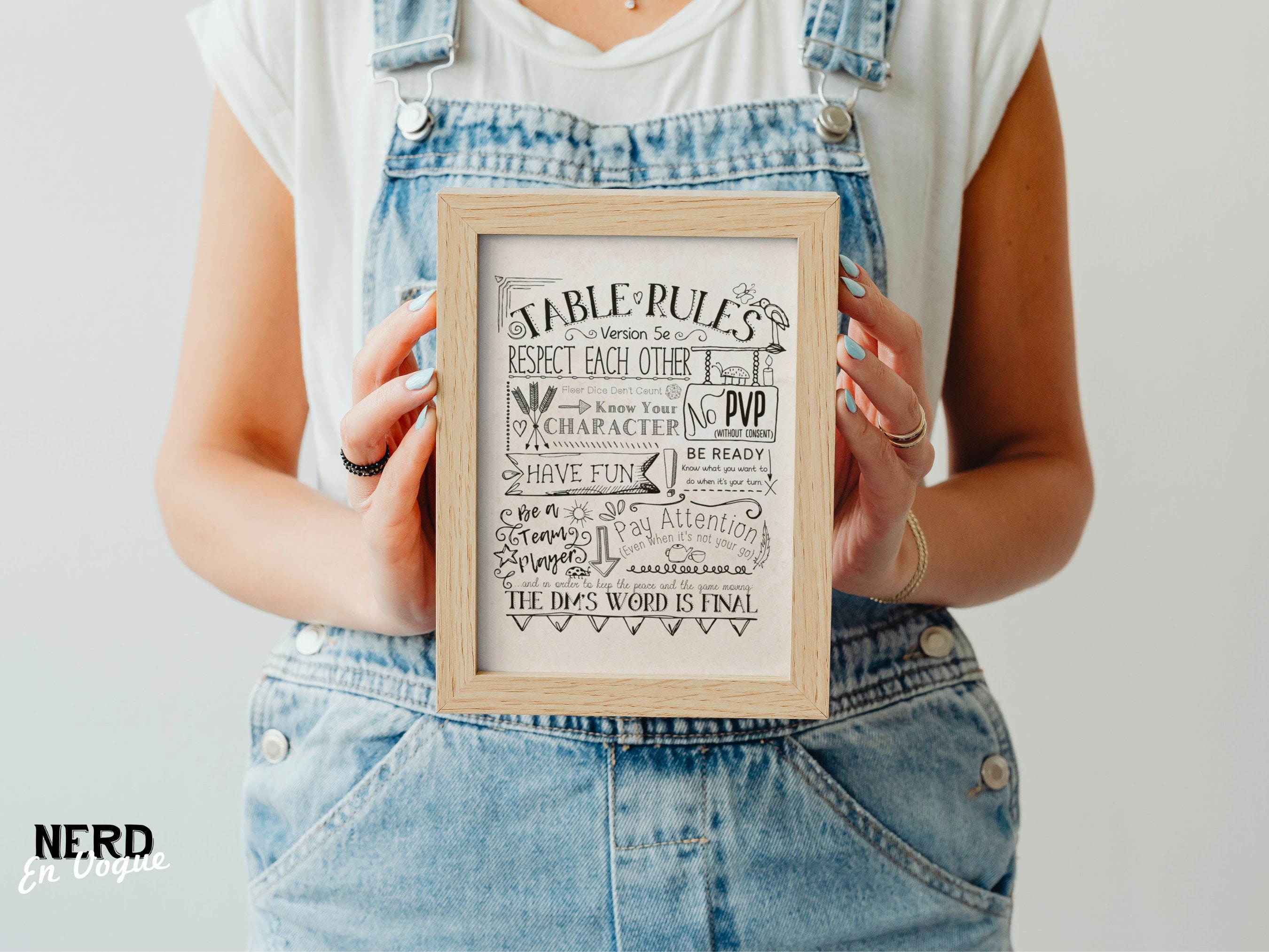 Dnd Rules Poster for DM Gift Dnd Room Decor Dnd Desk Decor Printable ...