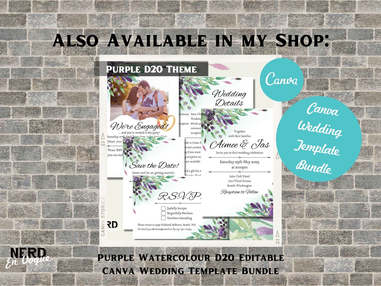 Dnd Wedding Invitation Canva Template Bundle, RPG Rulebook-themed ...
