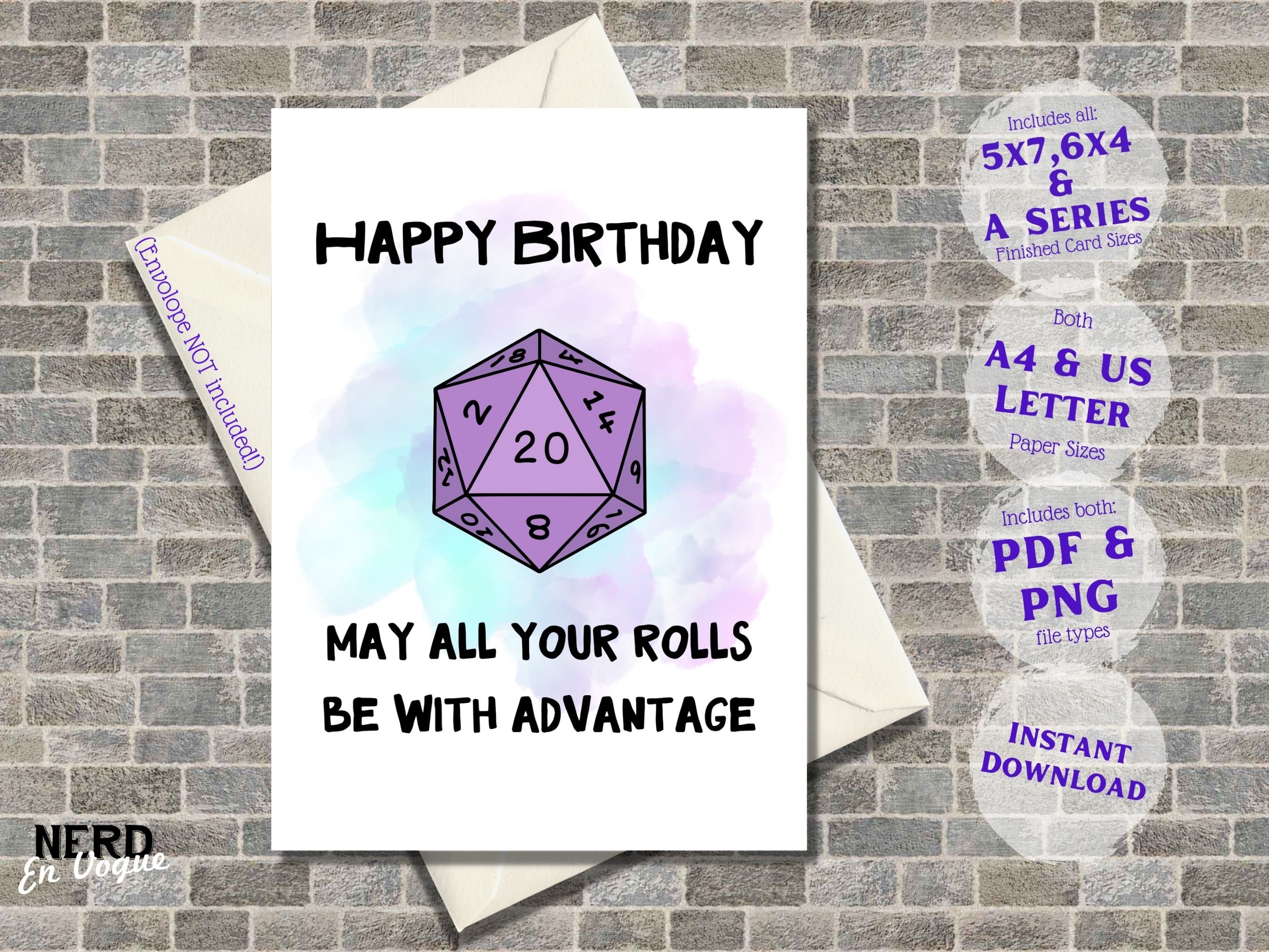 Printable Dnd Birthday Card for Dungeons and Dragons Players - Etsy