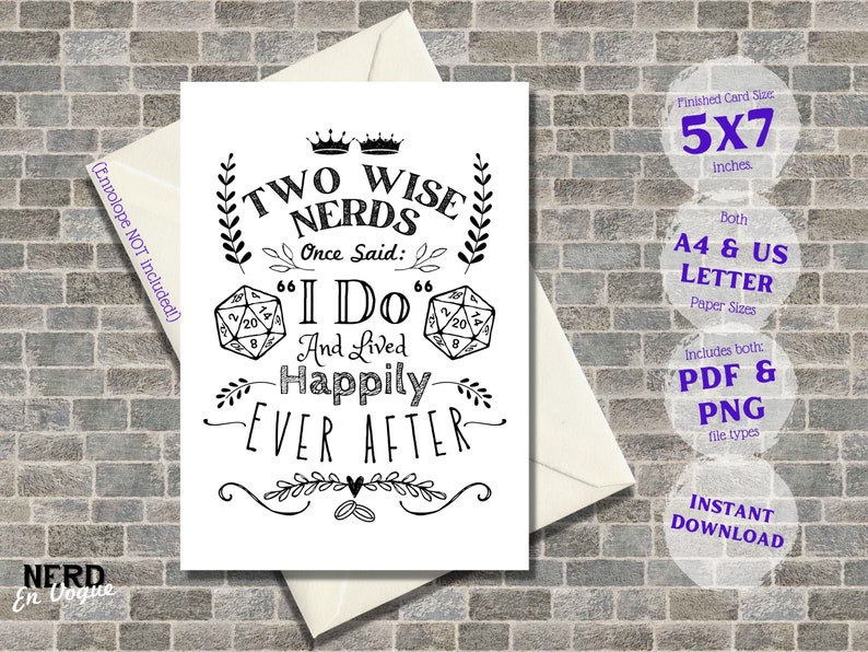 Dnd Card for a Dnd Wedding Card, Dnd Couple Gift, RPG Wedding ...