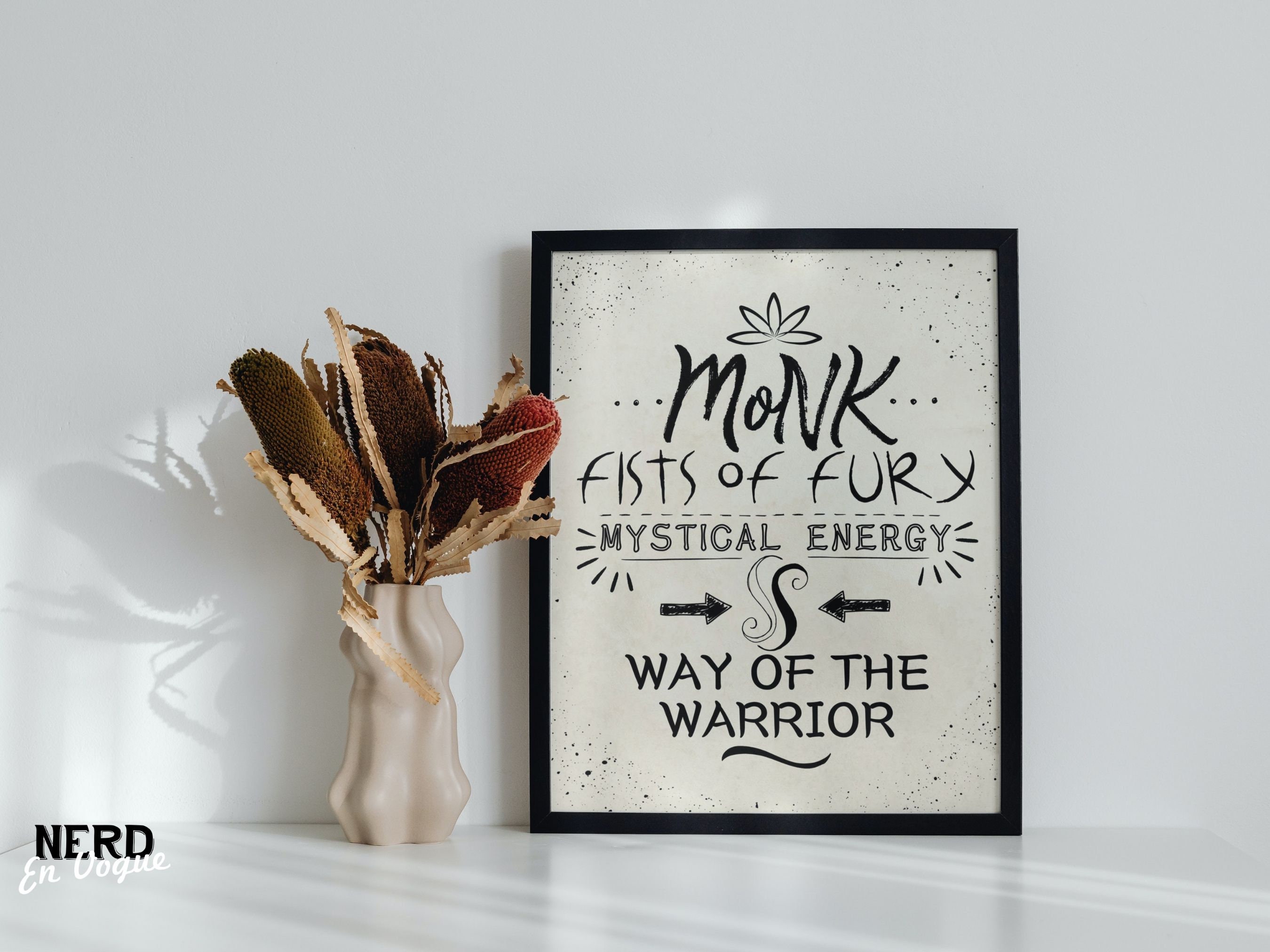 Dnd Poster for Dnd Monk Class, Dnd Player Gift for Dungeon Master Ideas ...