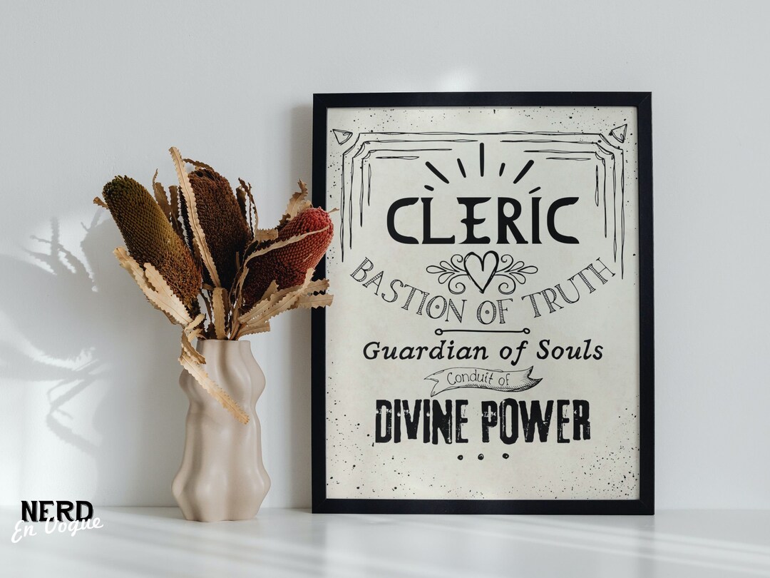 Dnd Poster of Cleric Class for Dnd Player Gift, Dungeon Master Ideas ...