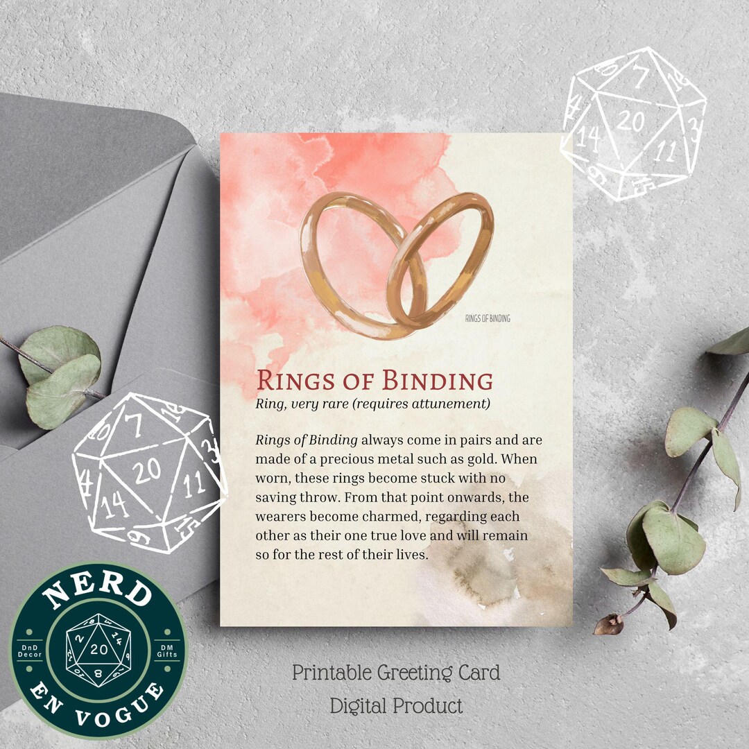 Dnd Card for a Dnd Wedding Card, Dnd Couple Gift, RPG Wedding ...