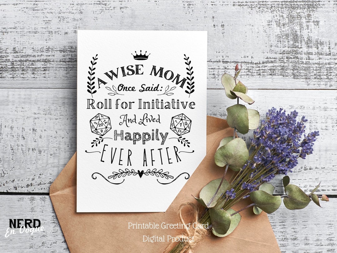 Dnd Mothers Day Card for Dungeons and Dragons Players Gift for D&D Mom ...