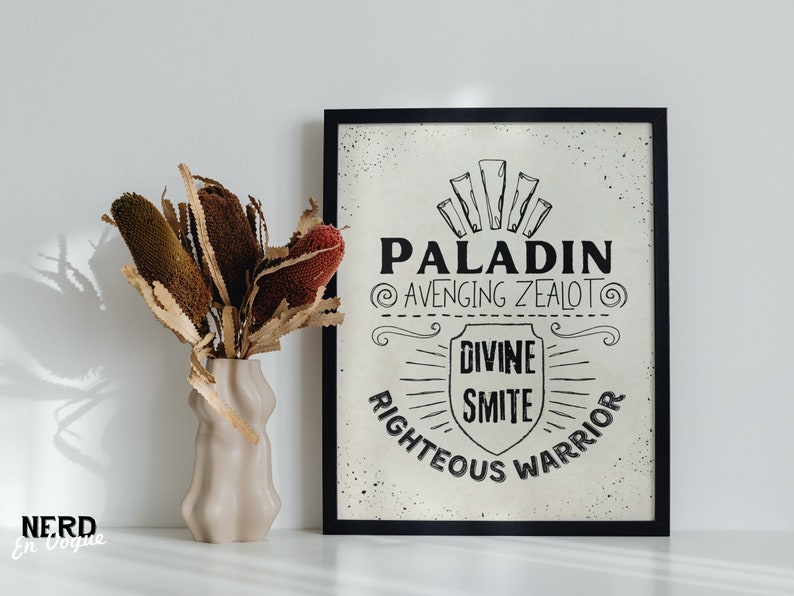 Dnd Poster for Dnd Paladin Class for Dnd Player Gift, Dungeon Master ...